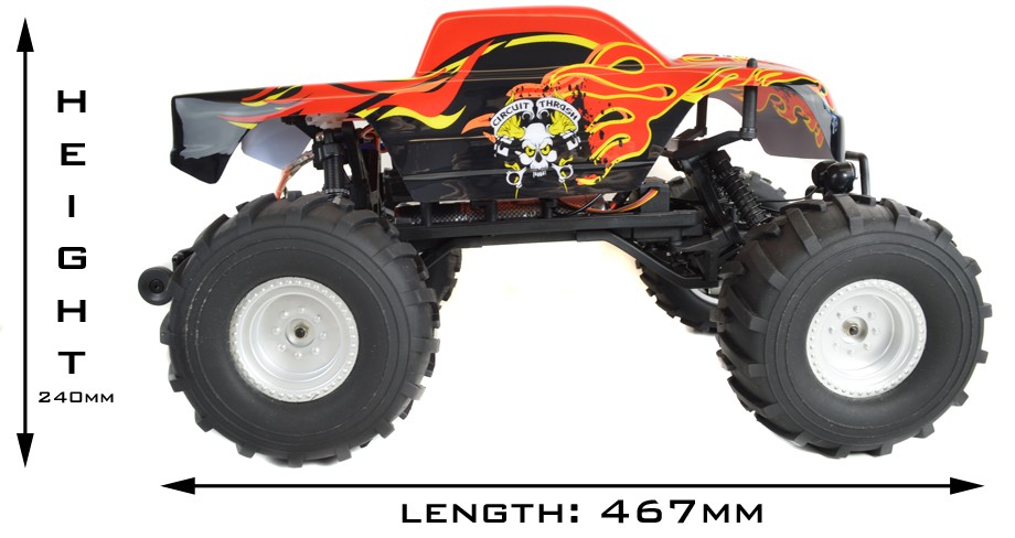 Circuit Thrash - 1/9 Scale RC Monster Truck With LED Lights - 2.4GHz ...